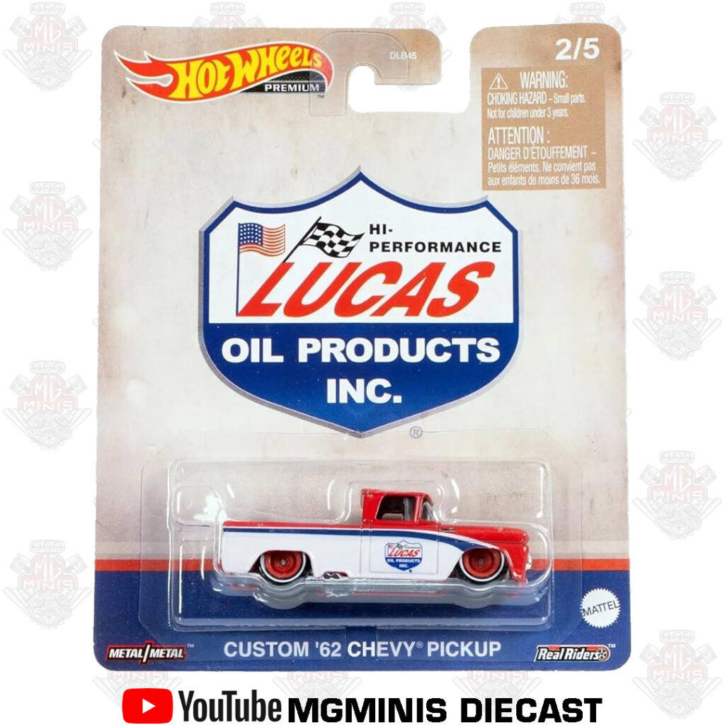 Hot Wheels Premium Custom 62 Chevy Pick Up Lucas Oil – MgMinis Diecast