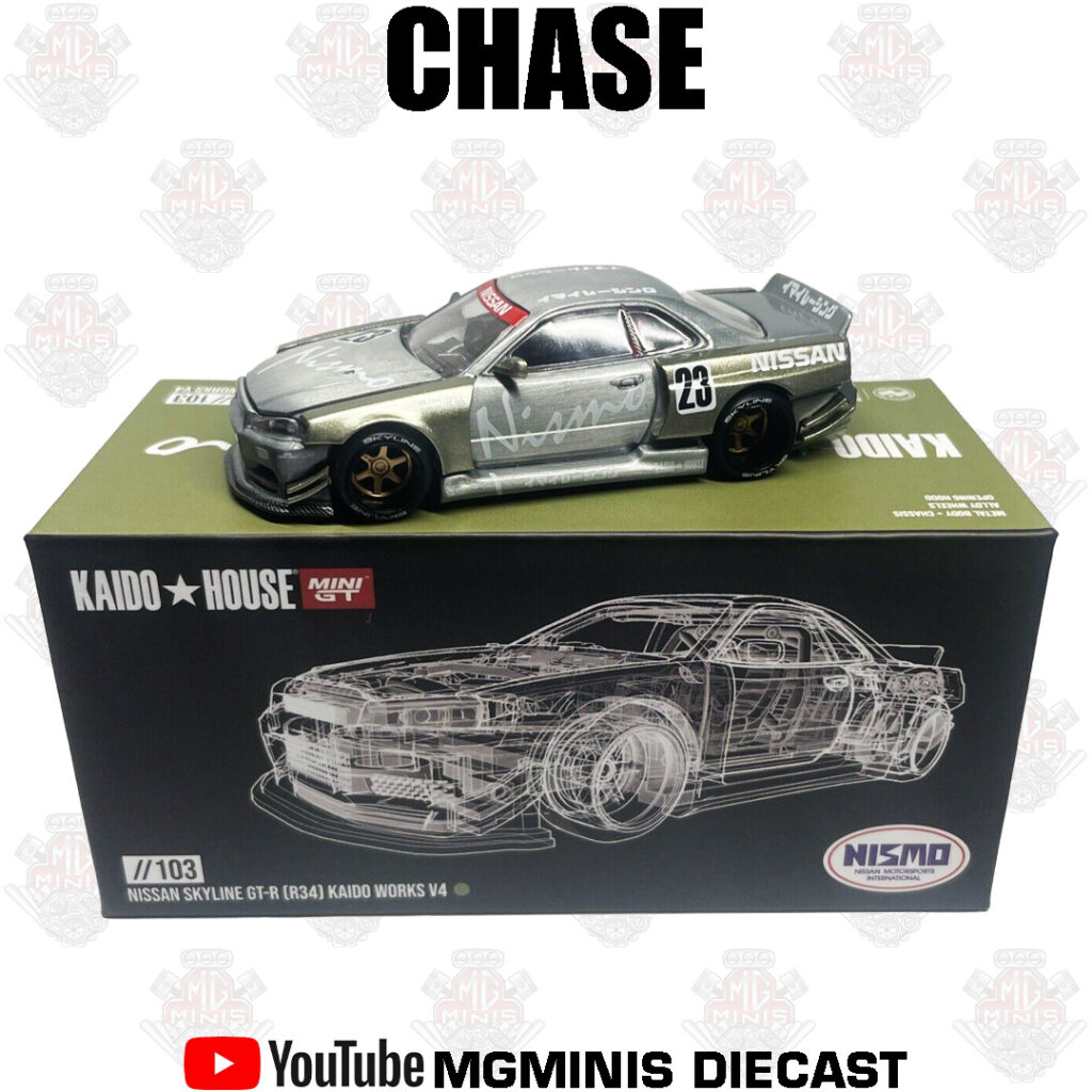 Mini GT Kaido House Nissan SkyLine R34 Nismo Verde #103 CHASE – MgMinis ...